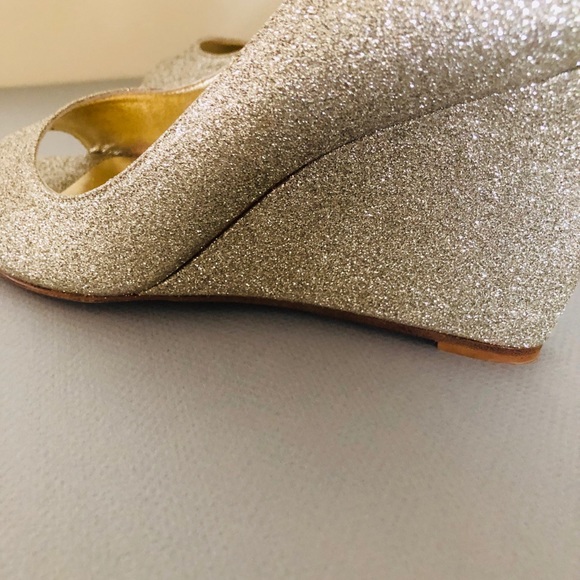 Butter Shoes | Shoes | Butter Gold Glitter Wedge Heel New | Poshmark